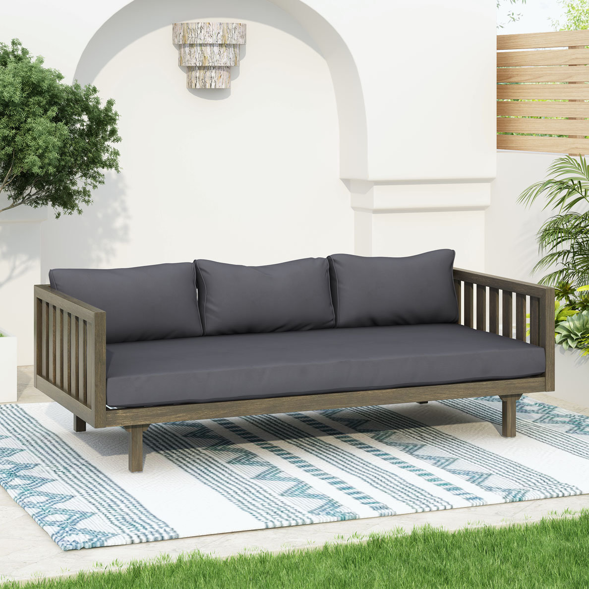 Lark Manor™ Outdoor Wooden Sofa | Wayfair