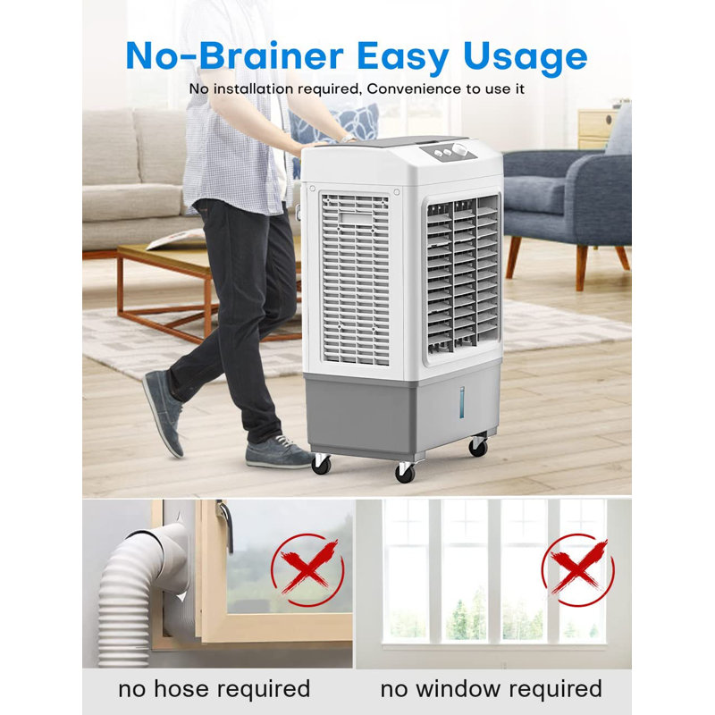 CG INTERNATIONAL TRADING 2100 CFM Indoor Portable Evaporative Cooler ...