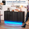 HNEBC Modern Led Sideboard Buffet Cabinet With Wireless Charging ...