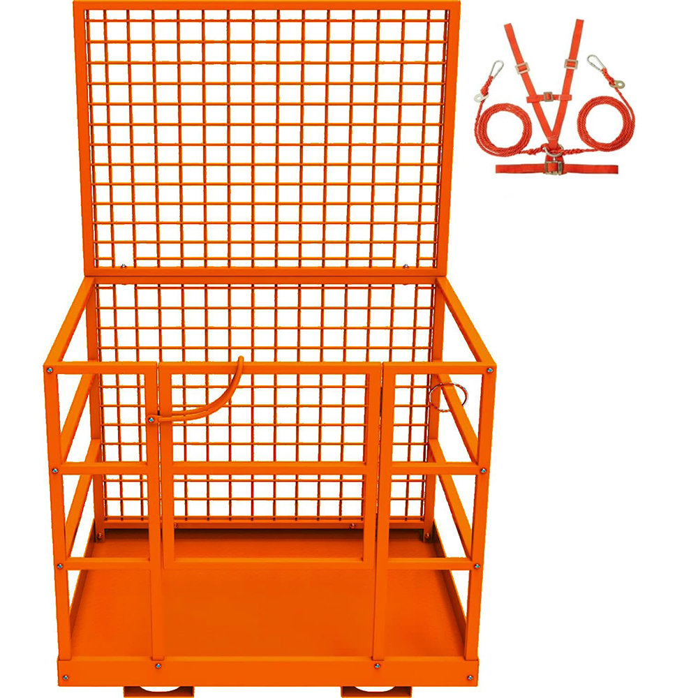 LumiParty Forklift Safety Cage Work Platform, 43" x 45" Heavy-Duty 2 ...