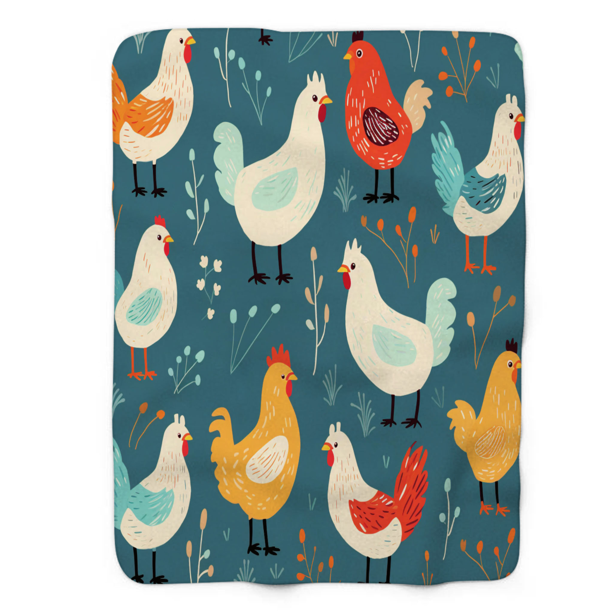 MentionedYou Hen and Egg Motifs - 1 Piece Premium Sherpa Blanket | Wayfair