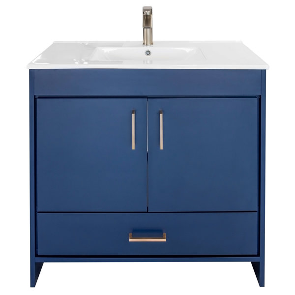 Latitude Run® Skylar 35.25'' Single Bathroom Vanity with Ceramic Top ...