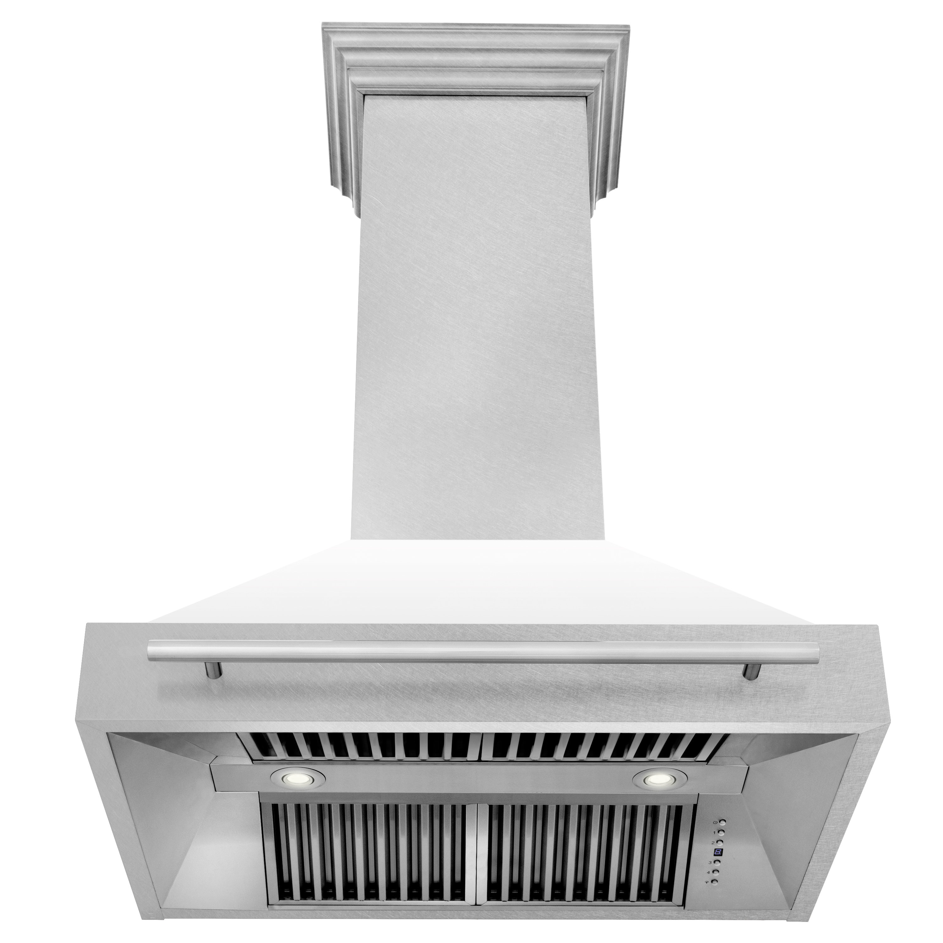 ZLINE 36 in. Satin Stainless Steel Wall Mount Range Hood with Shell and ...