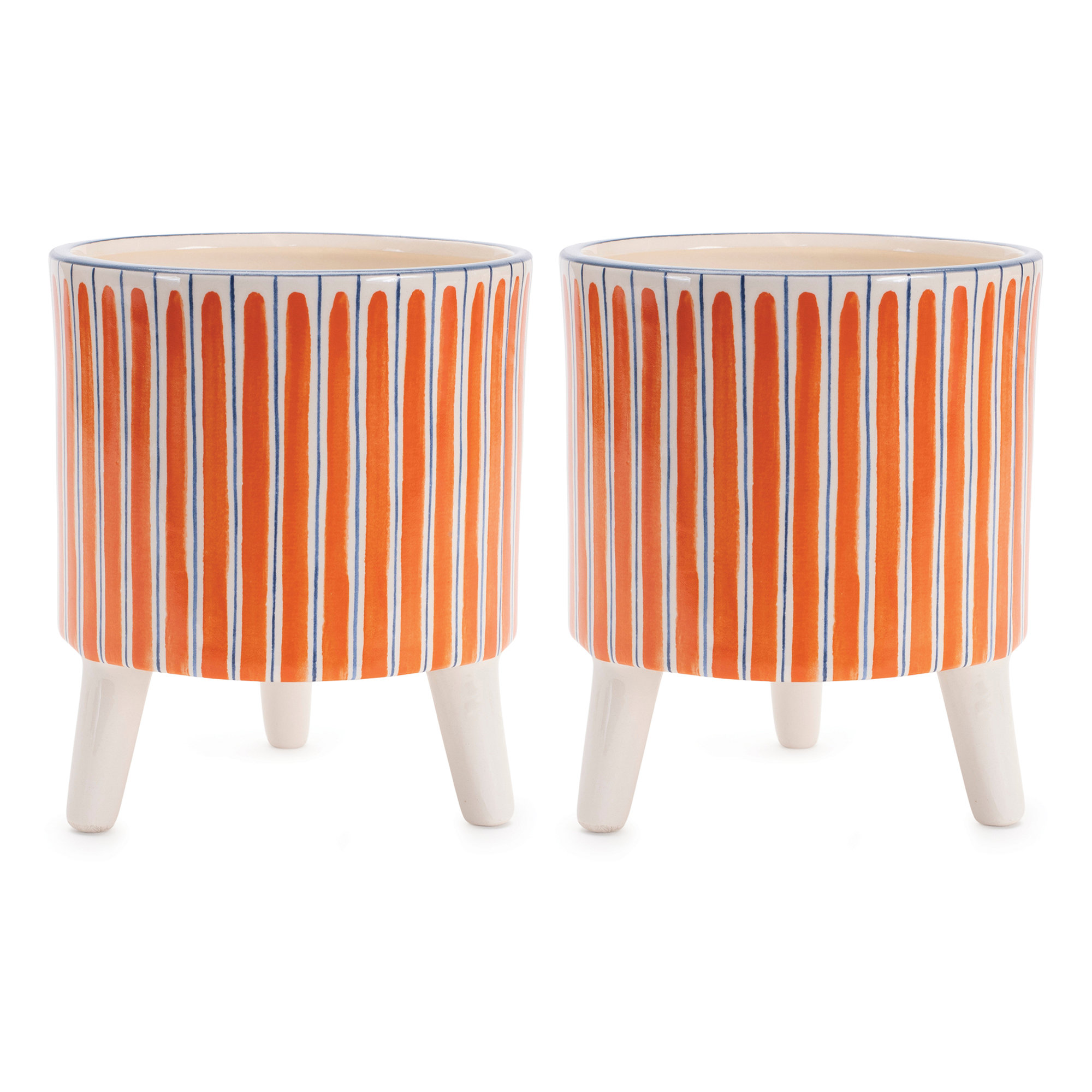 George Oliver Footed Stripe Planter (Set of 2) & Reviews | Wayfair