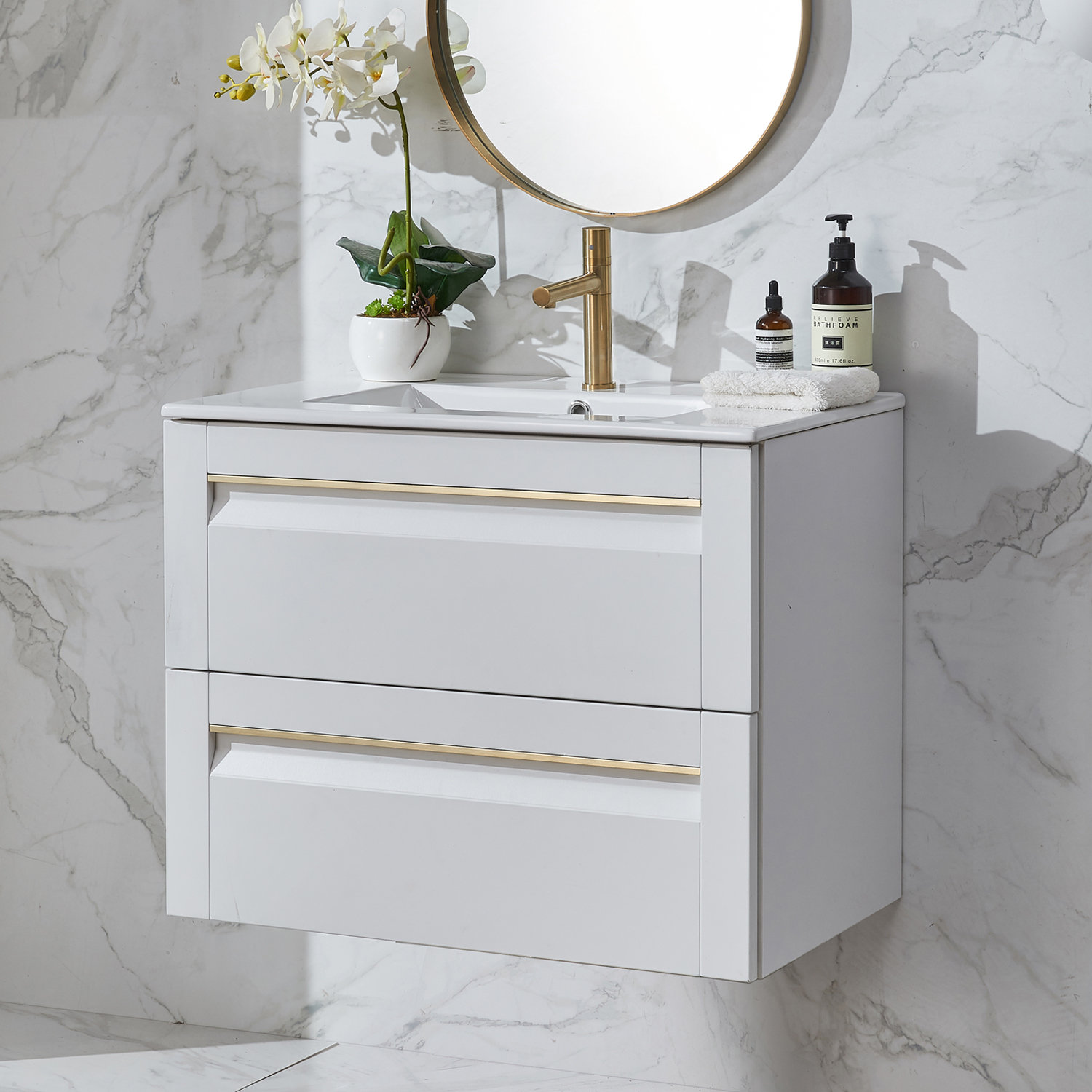 Ebern Designs Ramlah 30'' Rustic Wall Mounted Single Bathroom Vanity ...