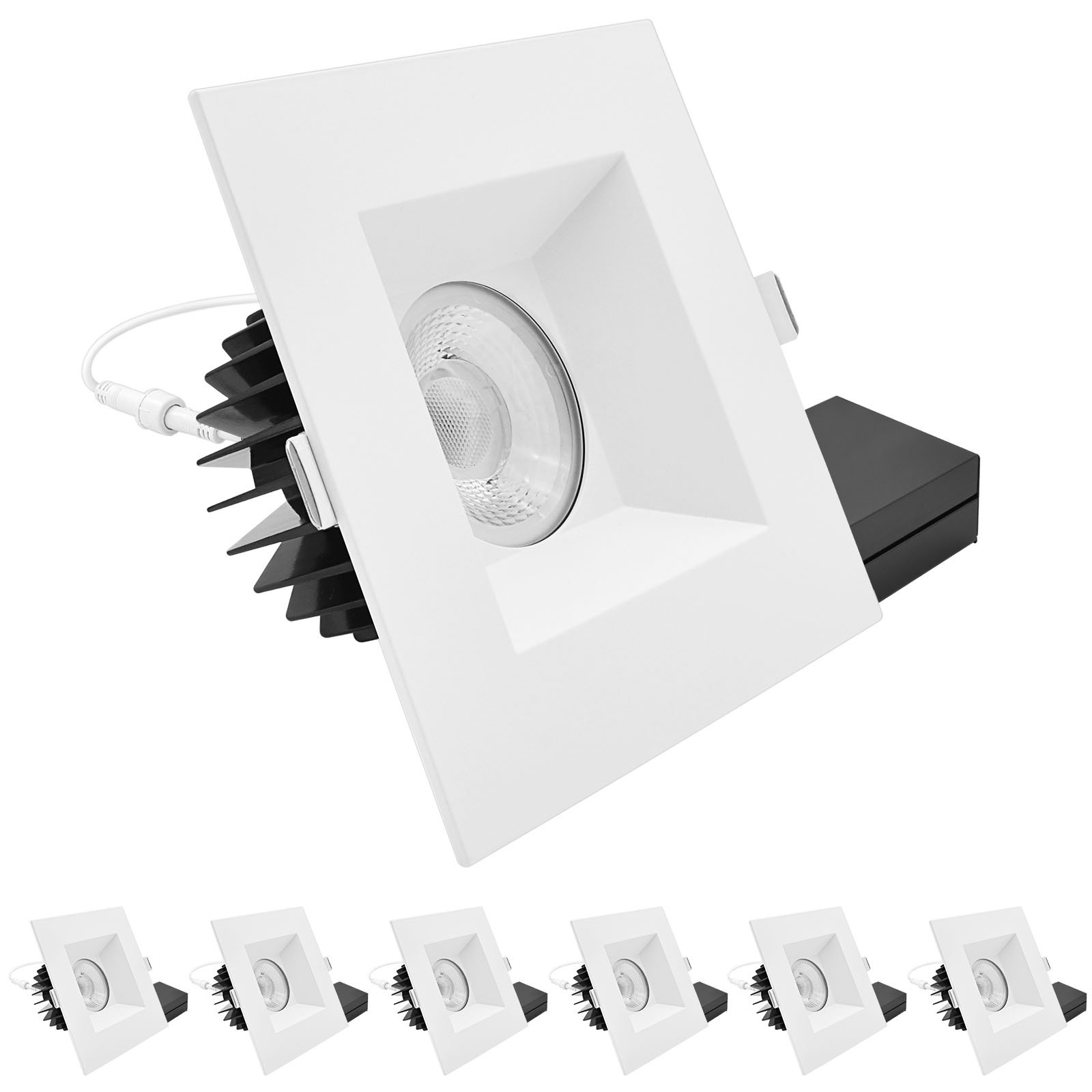 LUXRITE 6 Inch LED Recessed Light, Regressed Spotlight With Square ...