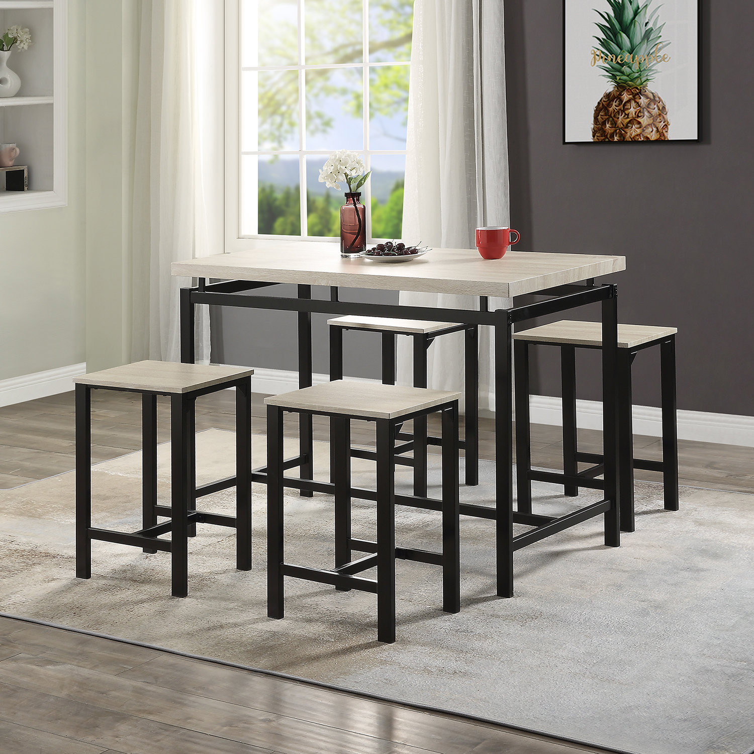 Ebern Designs Kyrah Rectangular 47.19'' L x 23.61'' W Dining Set | Wayfair