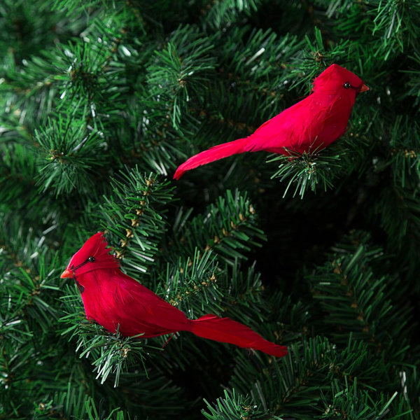 The Holiday Aisle® 12 Pack Red Birds Ornaments | Wayfair