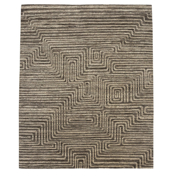 Tufenkian Plateau Wool Geometric Area Rug in Beige/Brown/Neutral | Perigold