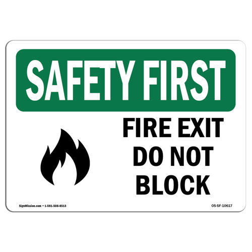 SignMission Fire Exit Do Not Block Sign | Wayfair