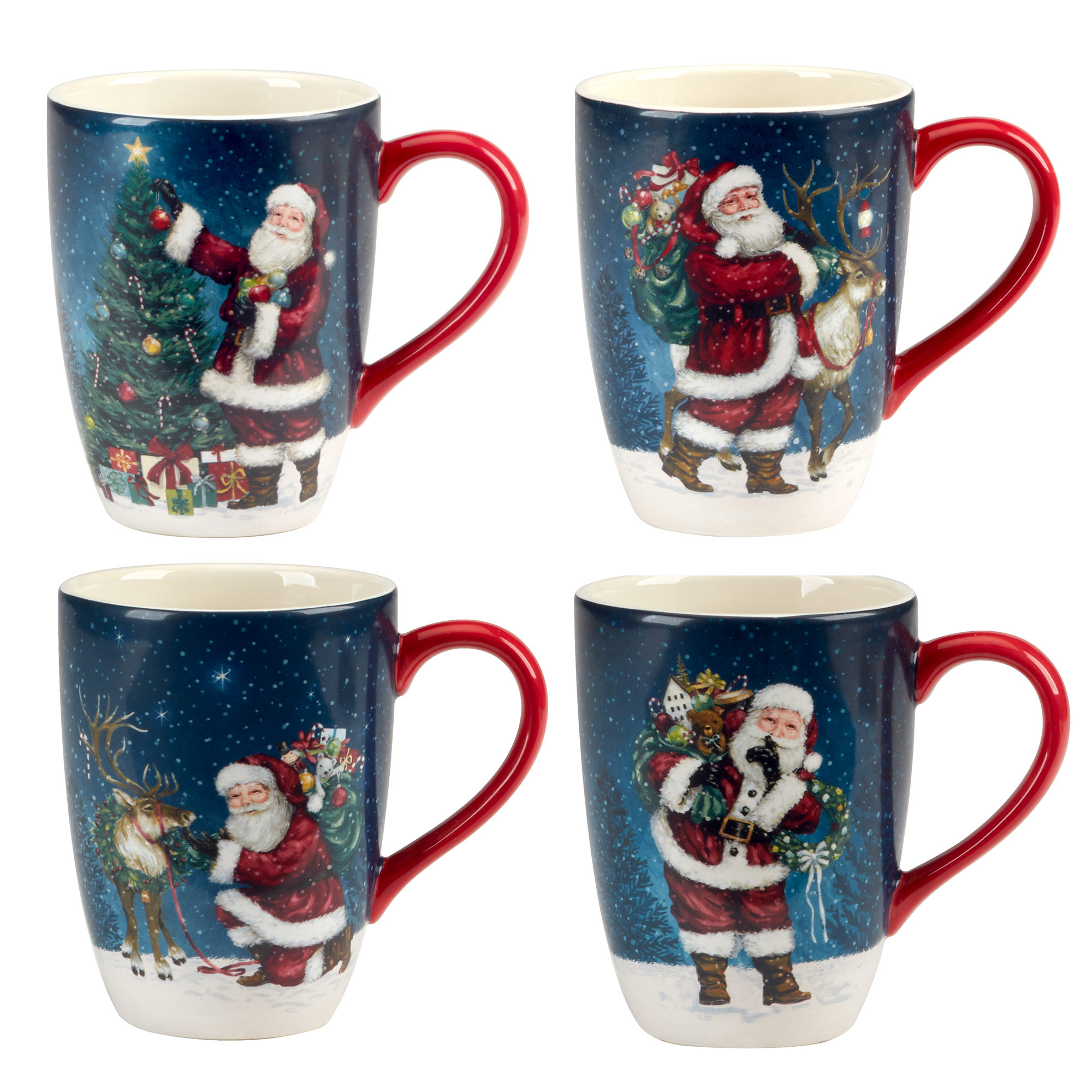 Certified International Santa's Secret 16 oz. Christmas Mug Set of 4 ...