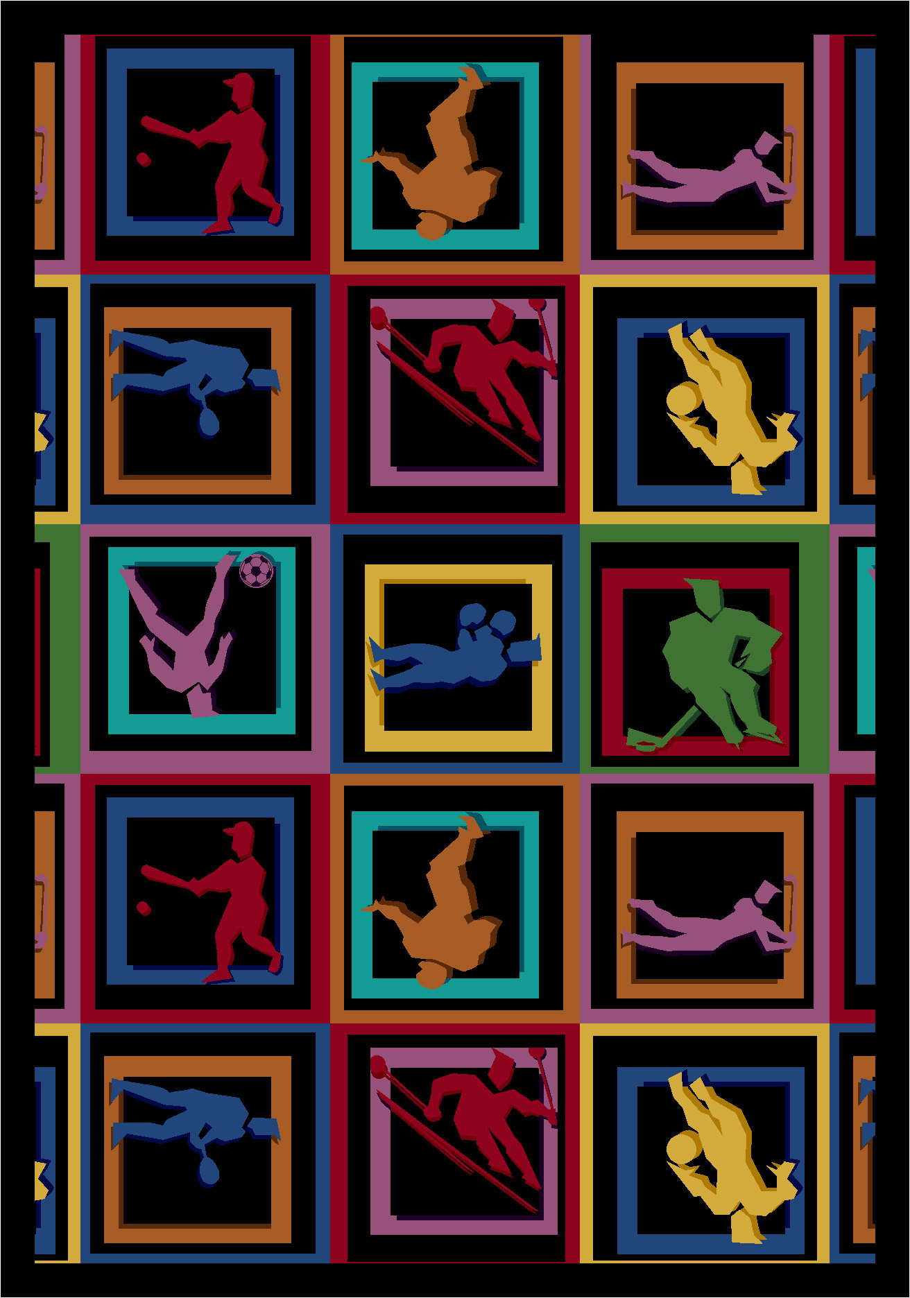 Joy Carpets Sports Tufted Black Area Rug | Wayfair