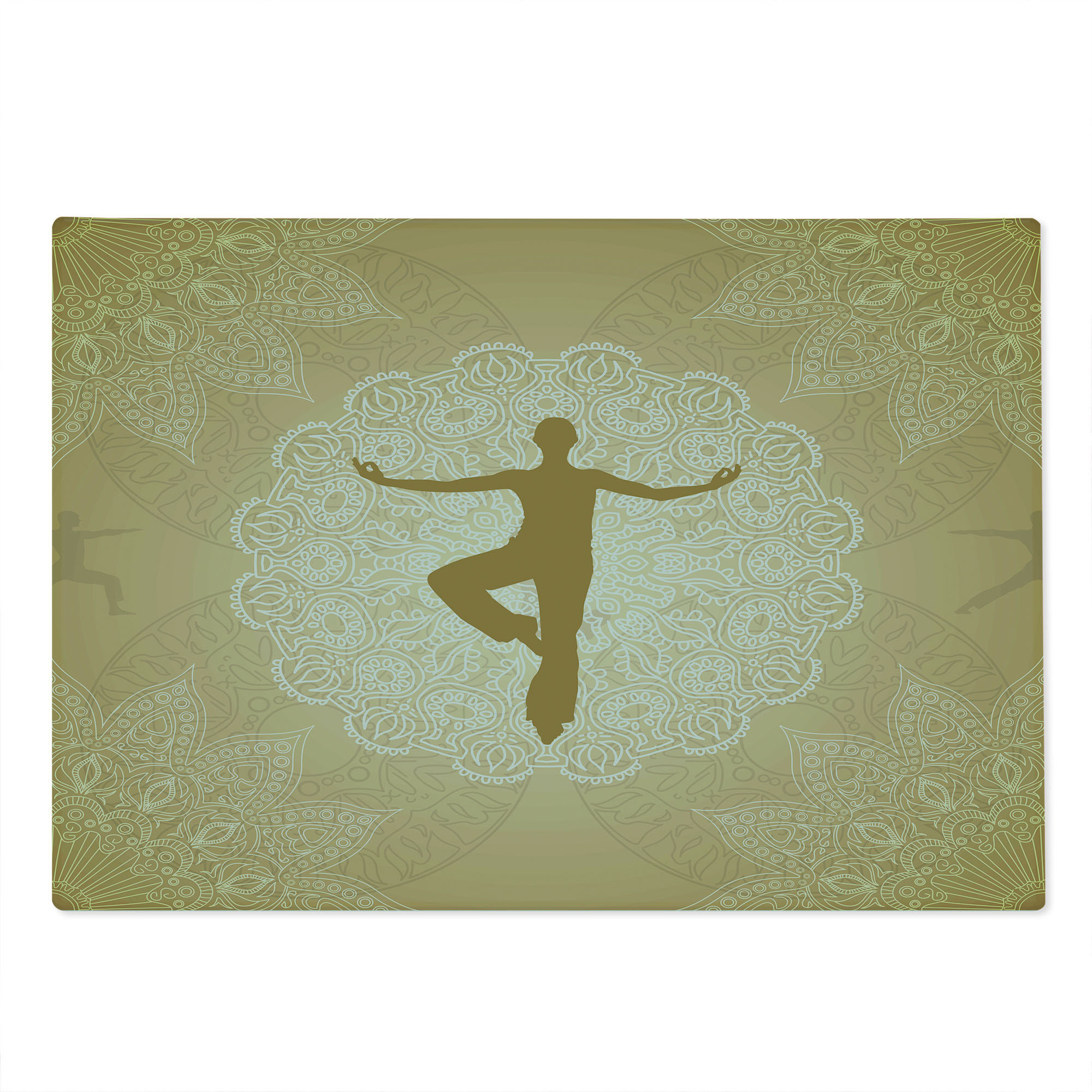 Ambesonne Yoga Cutting Board Large Size Mandala Man Posture Sand Brown ...