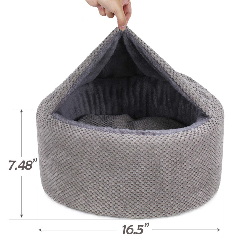 Tucker Murphy Pet™ Large Enclosed Cat Bed – Soft, Washable Round Cave ...