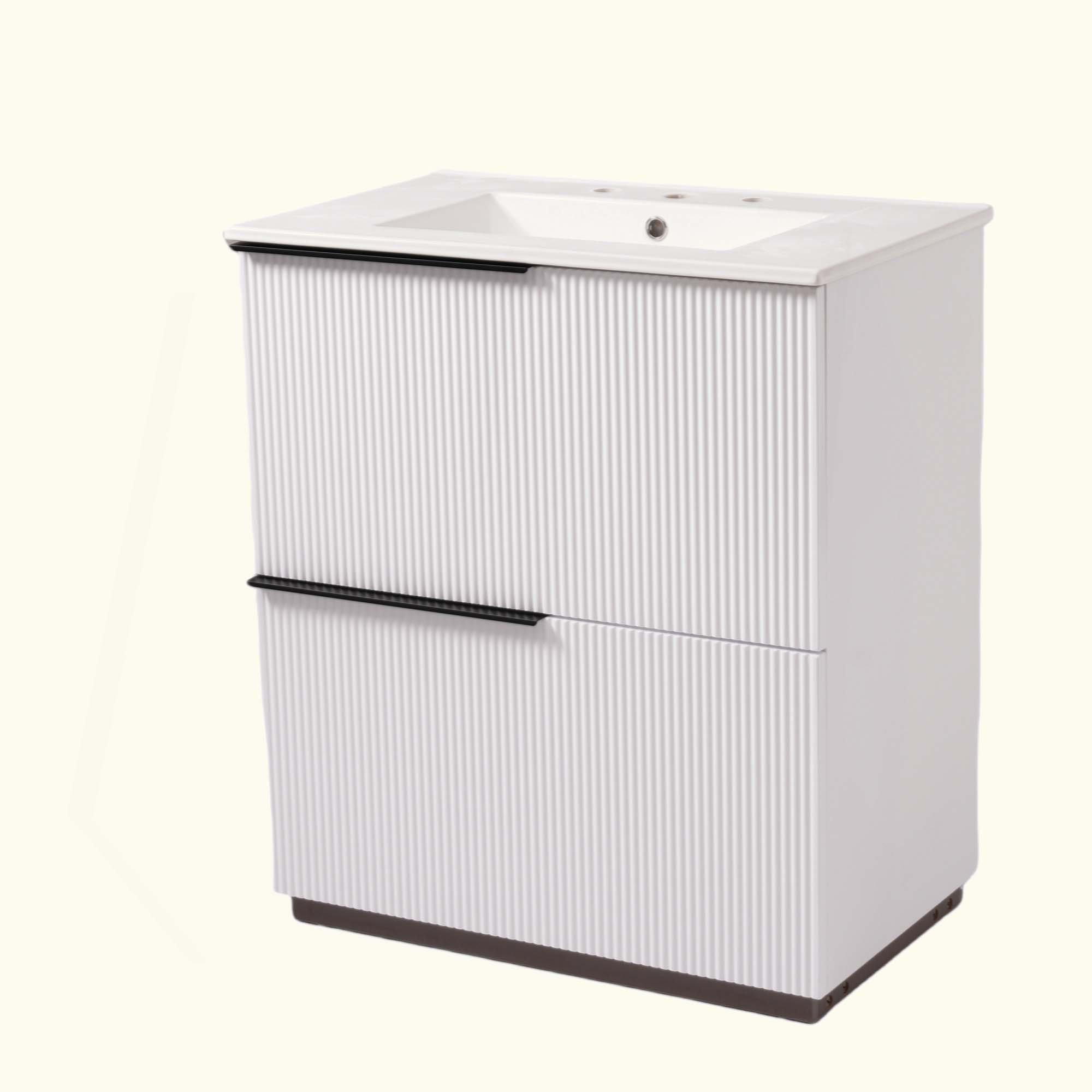Ebern Designs Bathroom Vanity With Ceramic Sink And Full-Extension ...