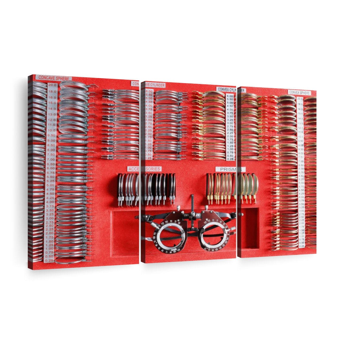 Red Barrel Studio® " Box Of Optical Lenses " 3 - Pieces on Canvas | Wayfair