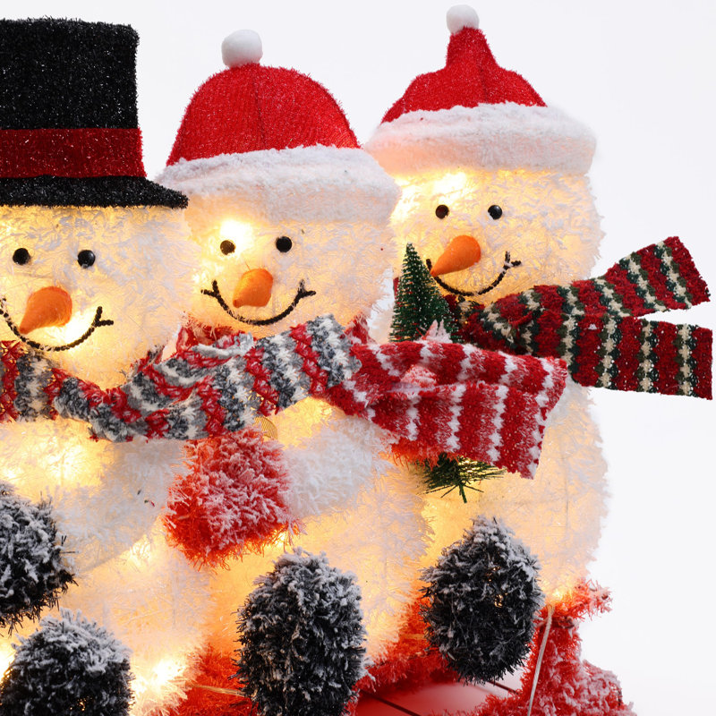 The Holiday Aisle® Snowman Family Lighted Outdoor Holiday Decoration ...