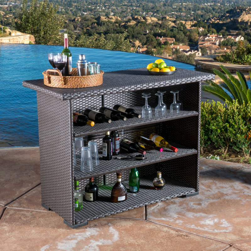 Latitude Run® Mcdaniel Wicker Bar Counter & Reviews | Wayfair