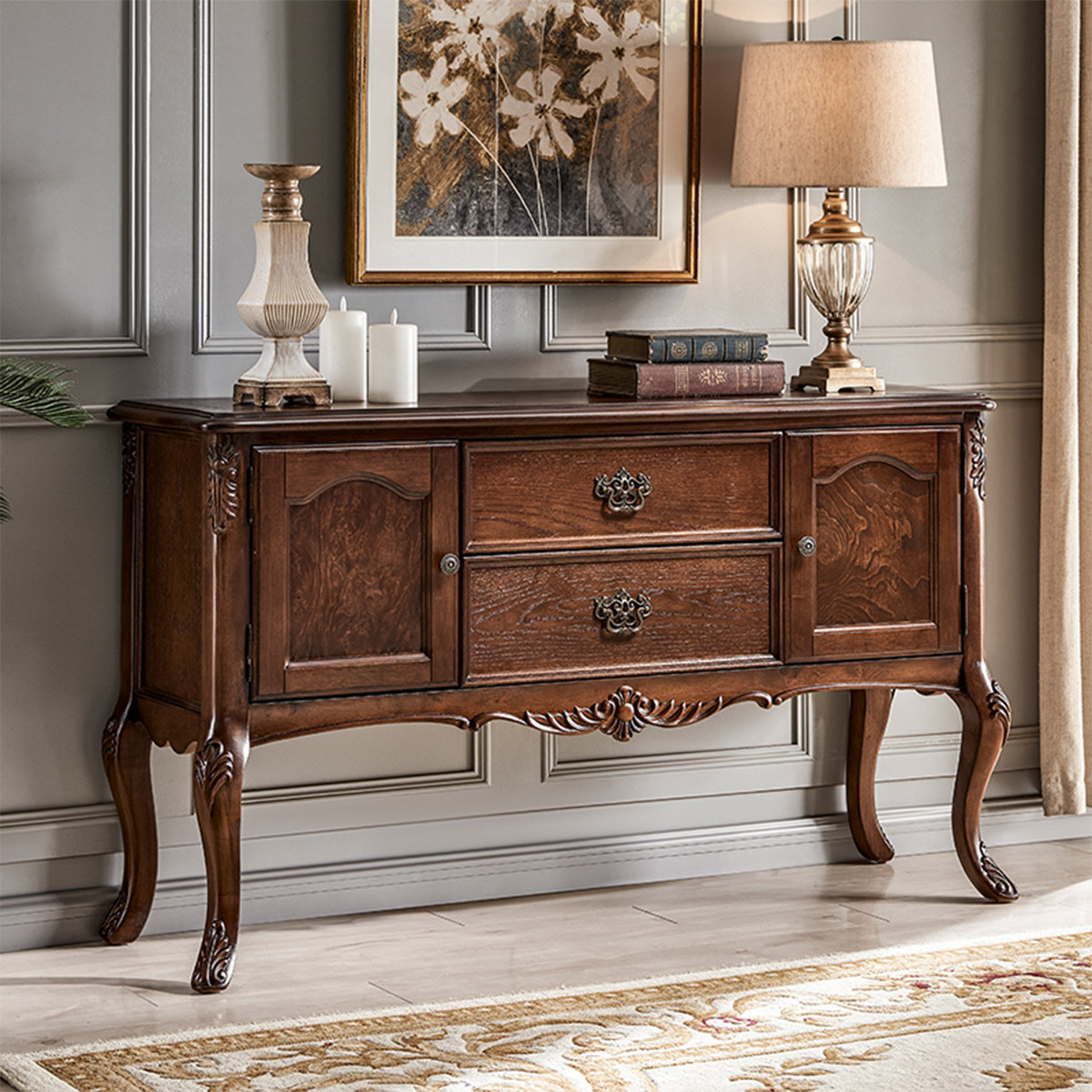 Coxambrey Retro Solid Wood Rectangular Entryway Cabinet | Wayfair