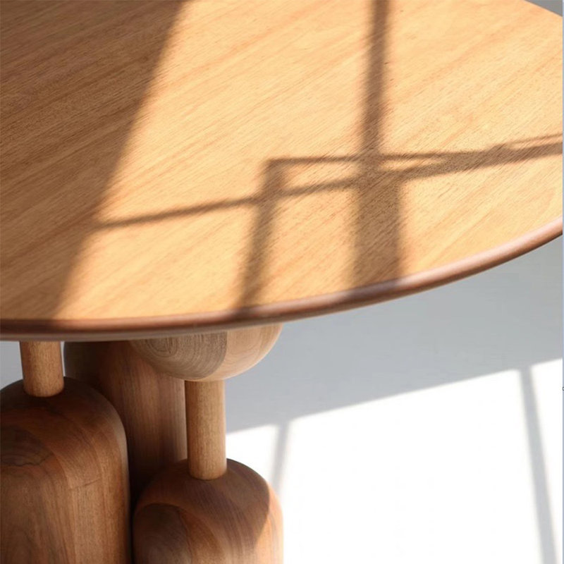 Brishher Nordic Style Vintage Solid Wood Round Table | Wayfair