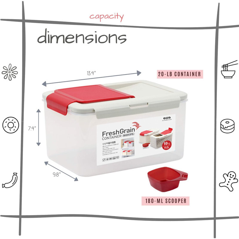 ToccoLeggero 20 Lb. Polypropylene Food Storage Container | Wayfair