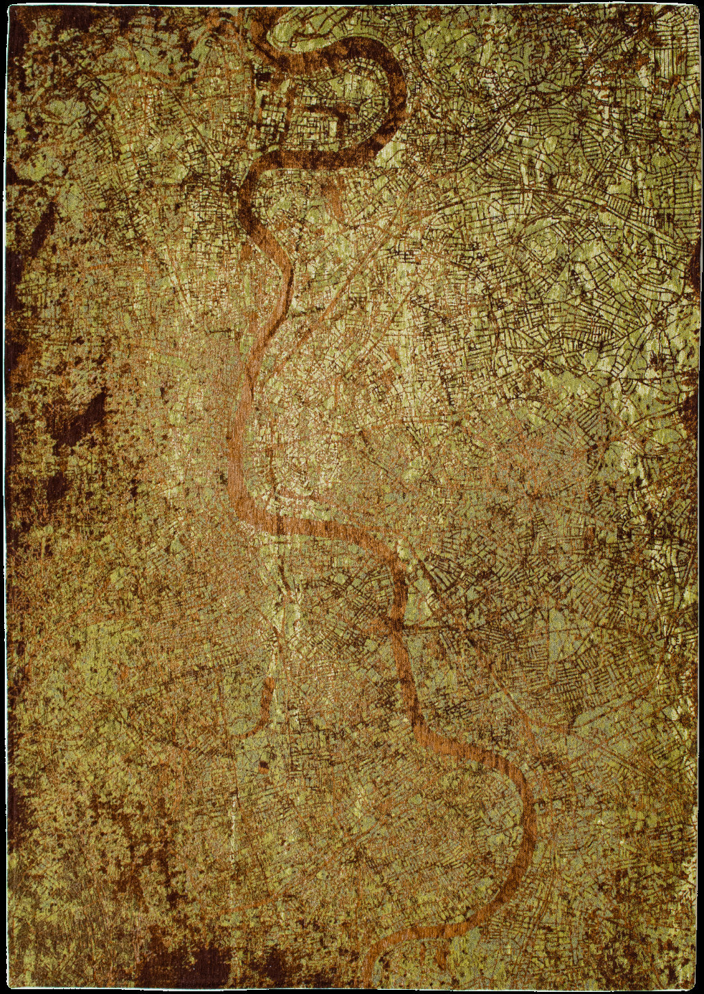 HomeRoots 9' X 13' Green and Brown Abstract Non Skid Area Rug | Wayfair