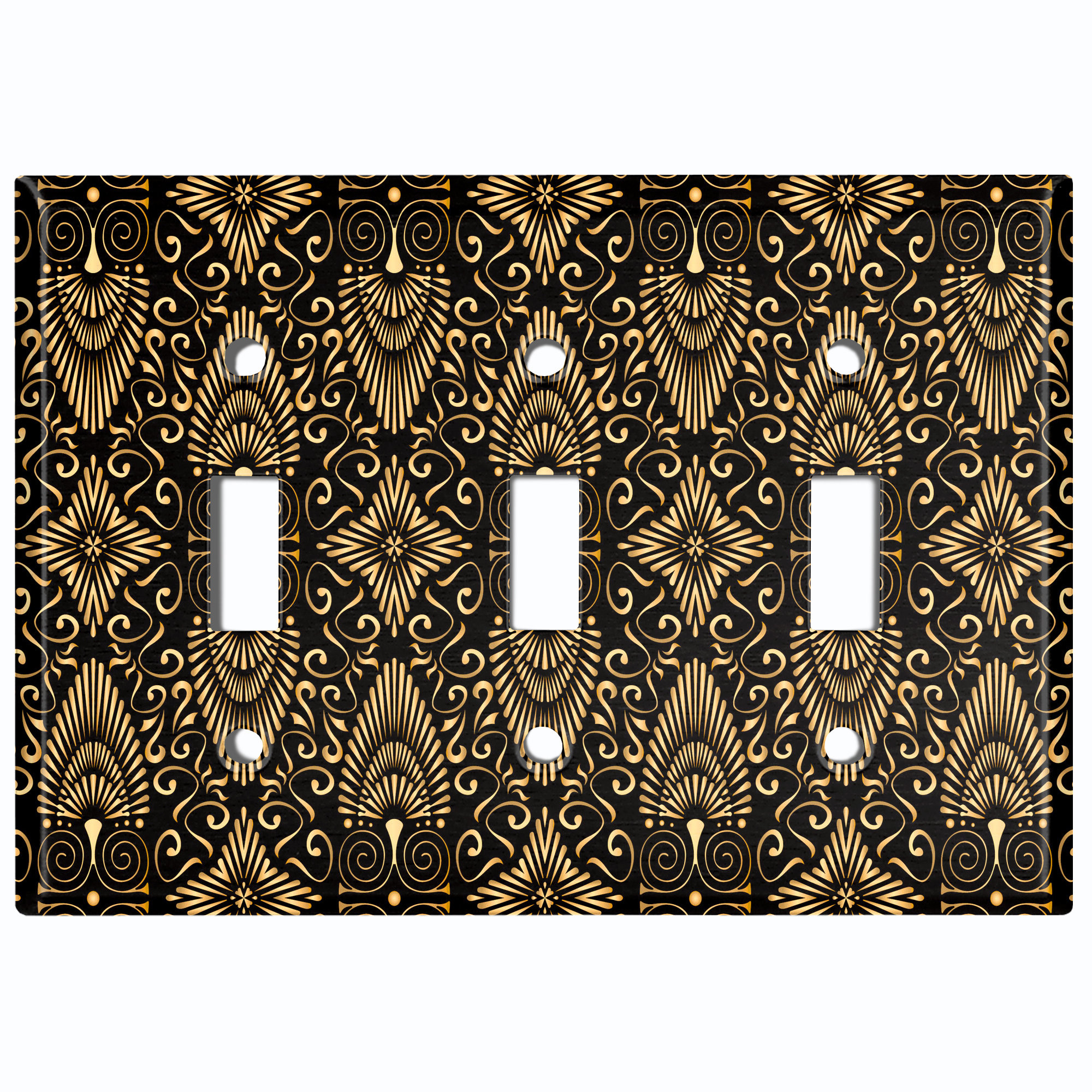 WorldAcc Metal Light Switch Plate Outlet Cover (Black Yellow Wallpaper ...