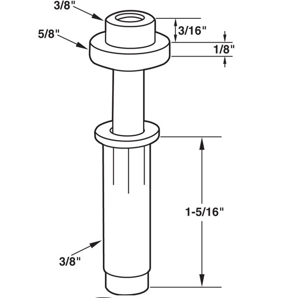 Prime-Line Bi-Fold Top Mount Pivot and Guide, 3/8 in. Pivot Cap, 3/8 in ...