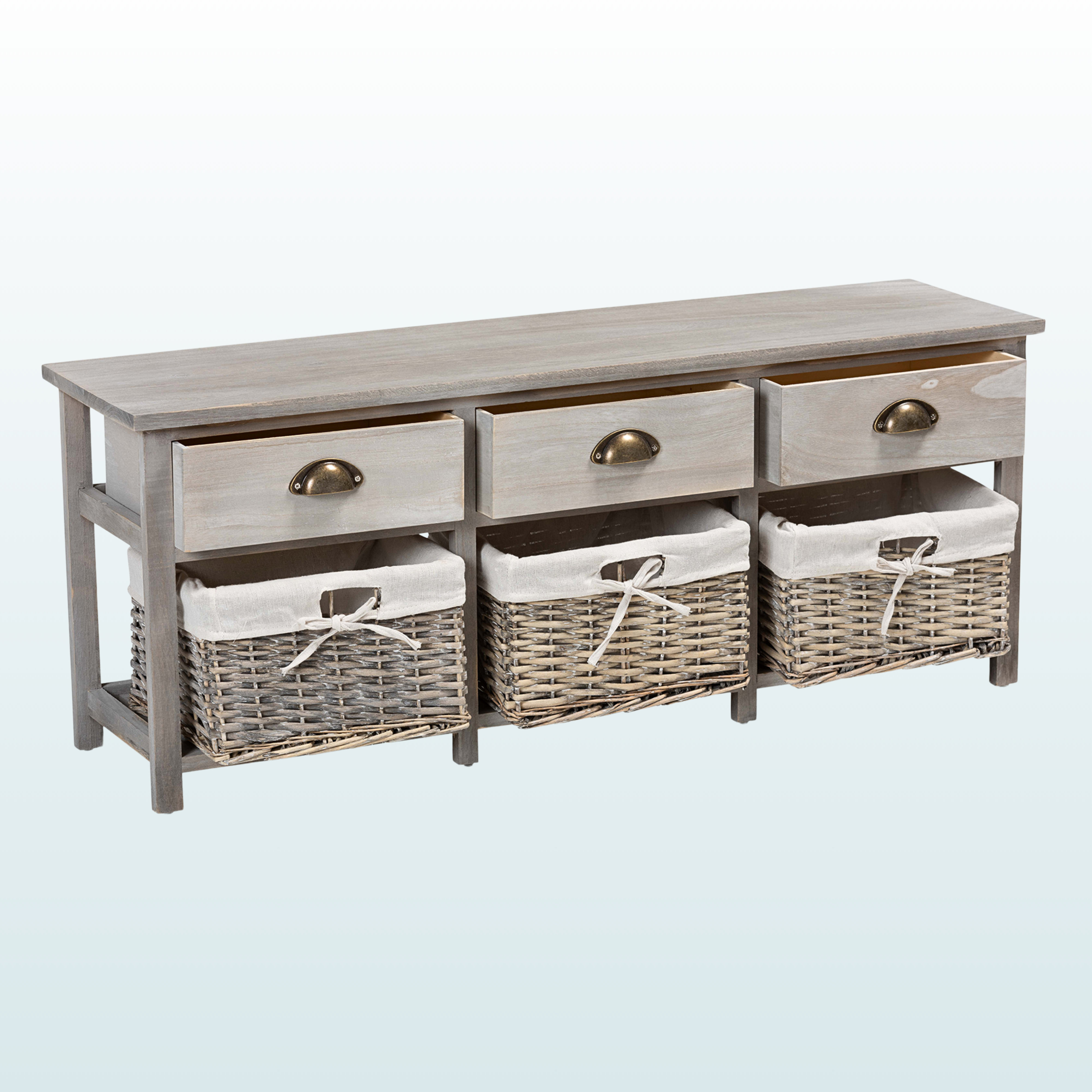 Dakota Fields Yarven Modern and Contemporary 3-Drawer Storage Bench ...