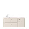 Ebern Designs Cream-colored Bathroom Vanity With Integrated Ceramic ...