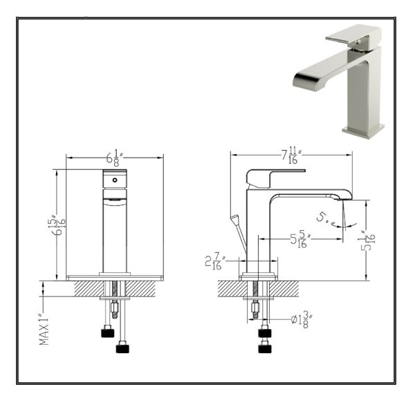 UCore Single-Hole Single-handle Bathroom Faucet with Drain Assembly ...