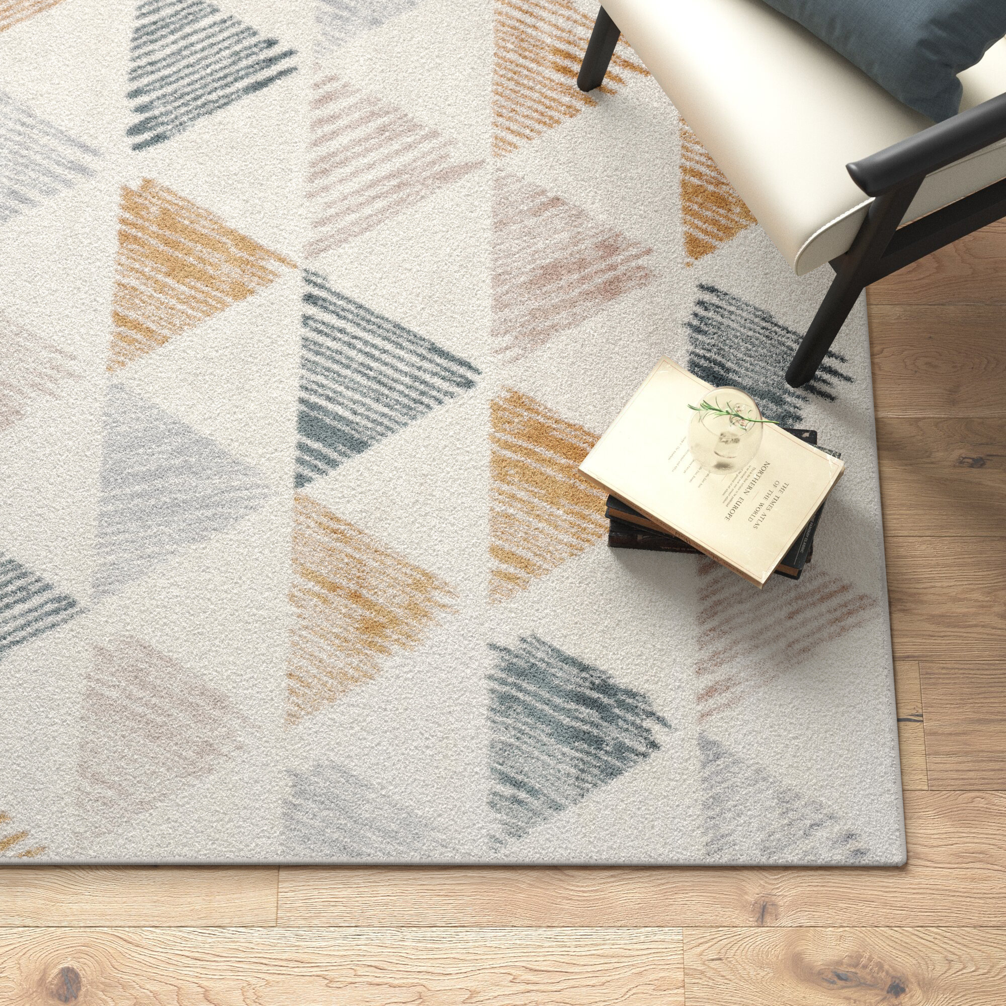 Loon Peak® Jabriah Modern Geometric Bone Indoor Area Rug & Reviews ...