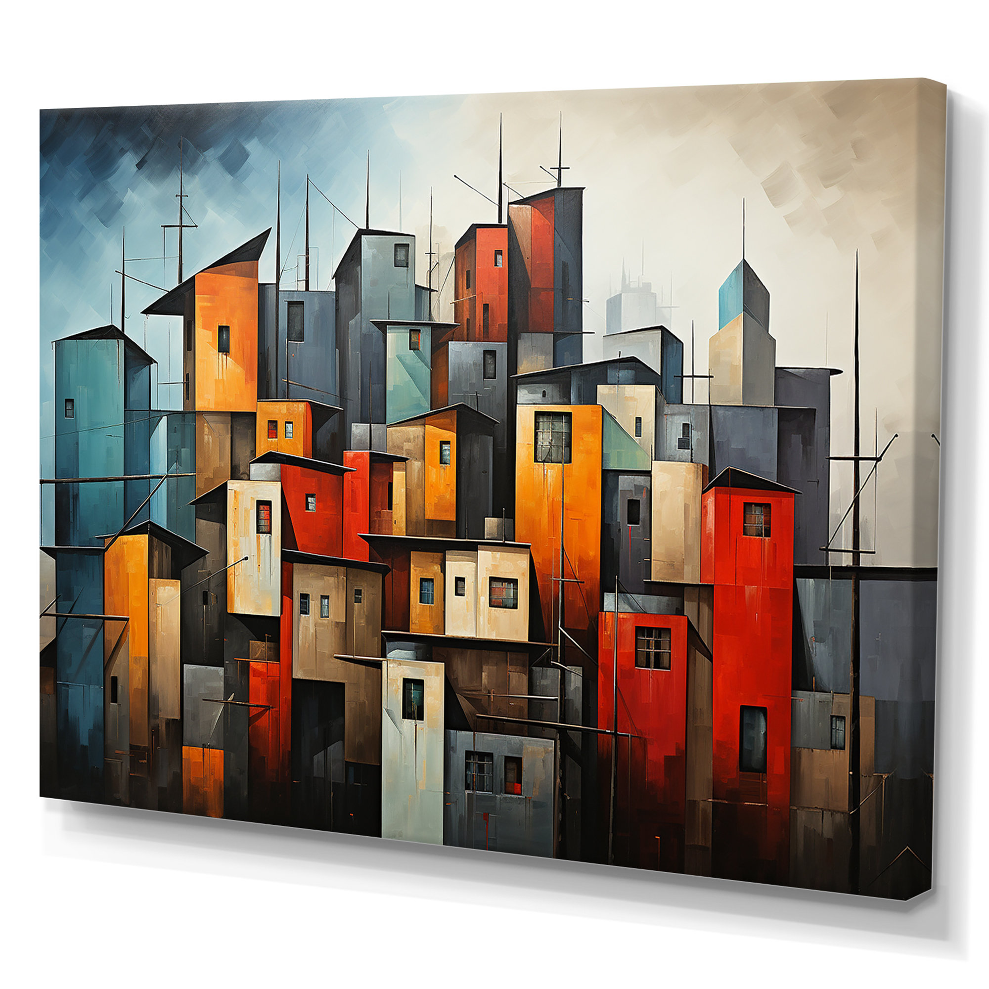 Winston Porter Cubist Urbanism Horizon III - Cubism Wall Art For Living ...