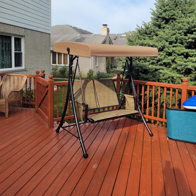 Arlmont & Co. Hortense Porch Swing with Weather Resistant Steel Frame ...