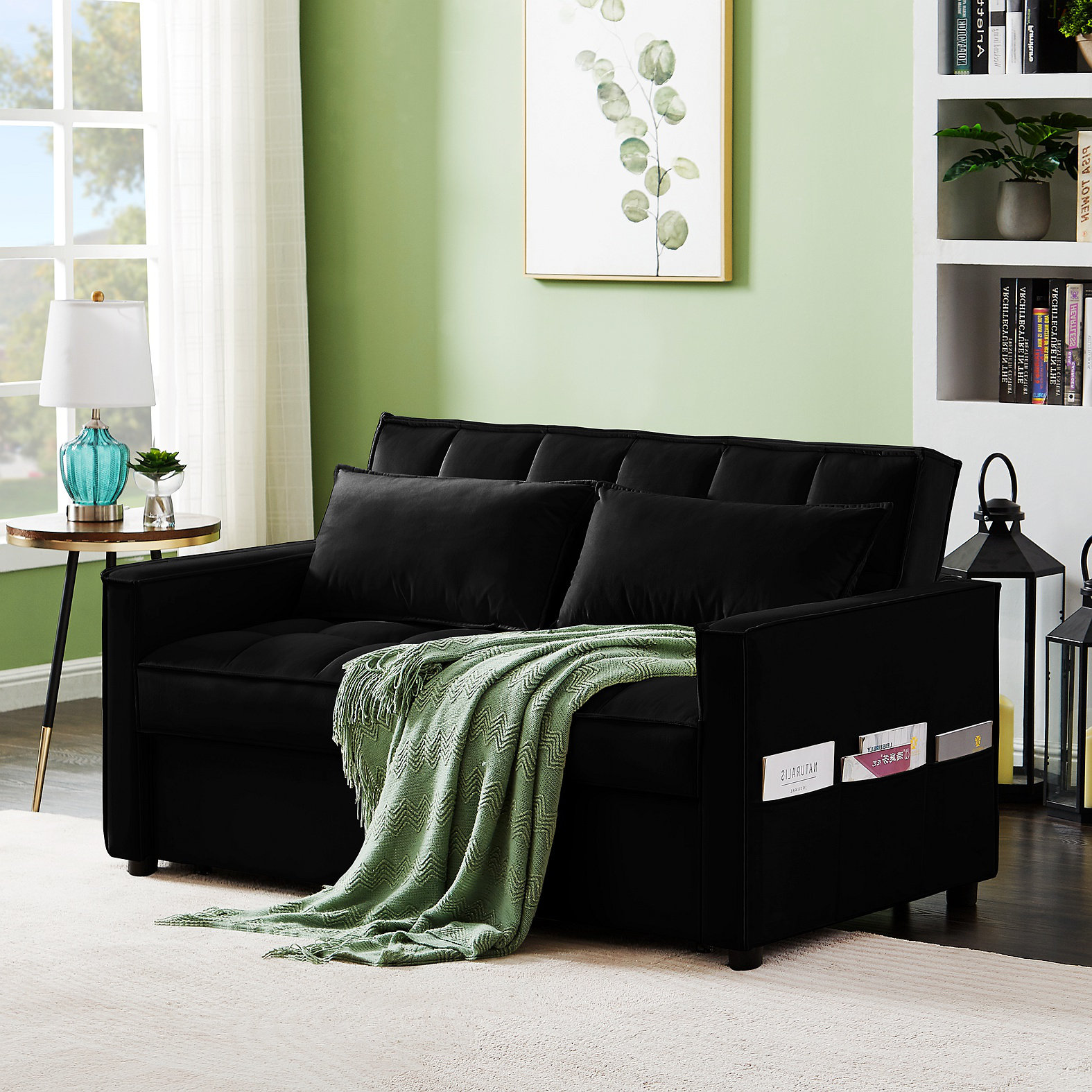 Latitude Run® Causeuse en velours 58,26 po Leangela, canapé moderne ...