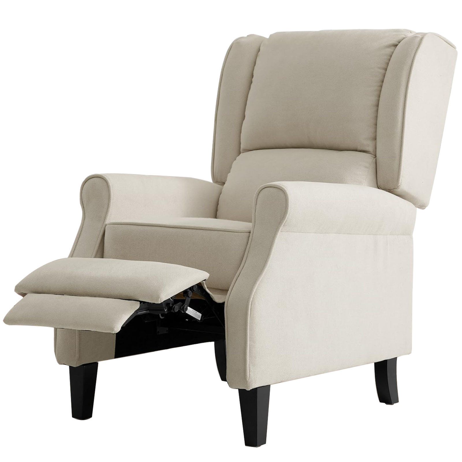 Winston Porter Vintage Wingback Recliner with Massage Modern Linen ...