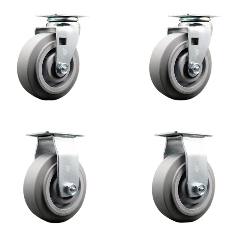 Service Caster 4 Piece Thermoplastic Rubber Caster Set with Ball ...