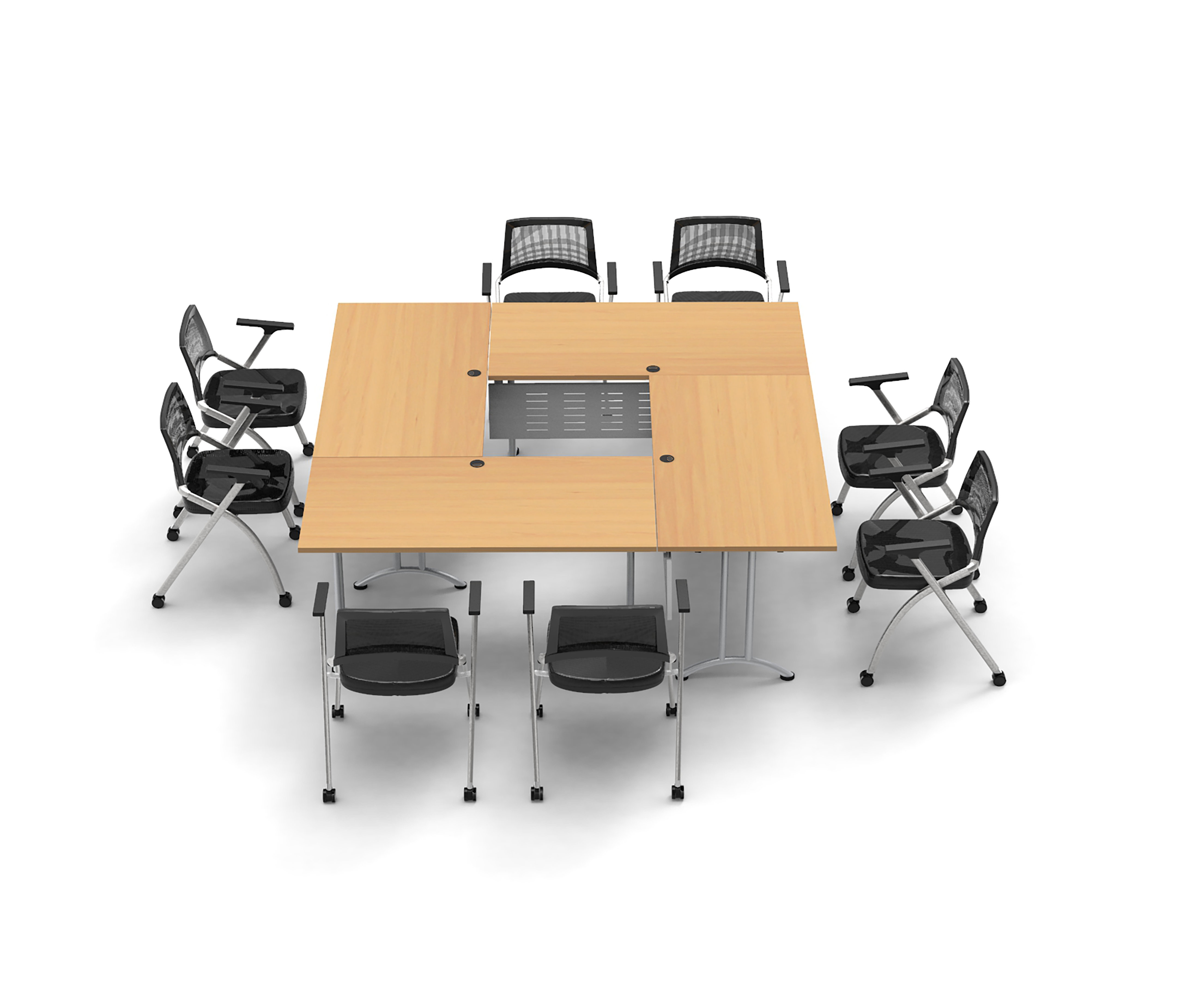 TeamWORK Tables 8 Person Training Meeting Seminar Tables with Modesty ...