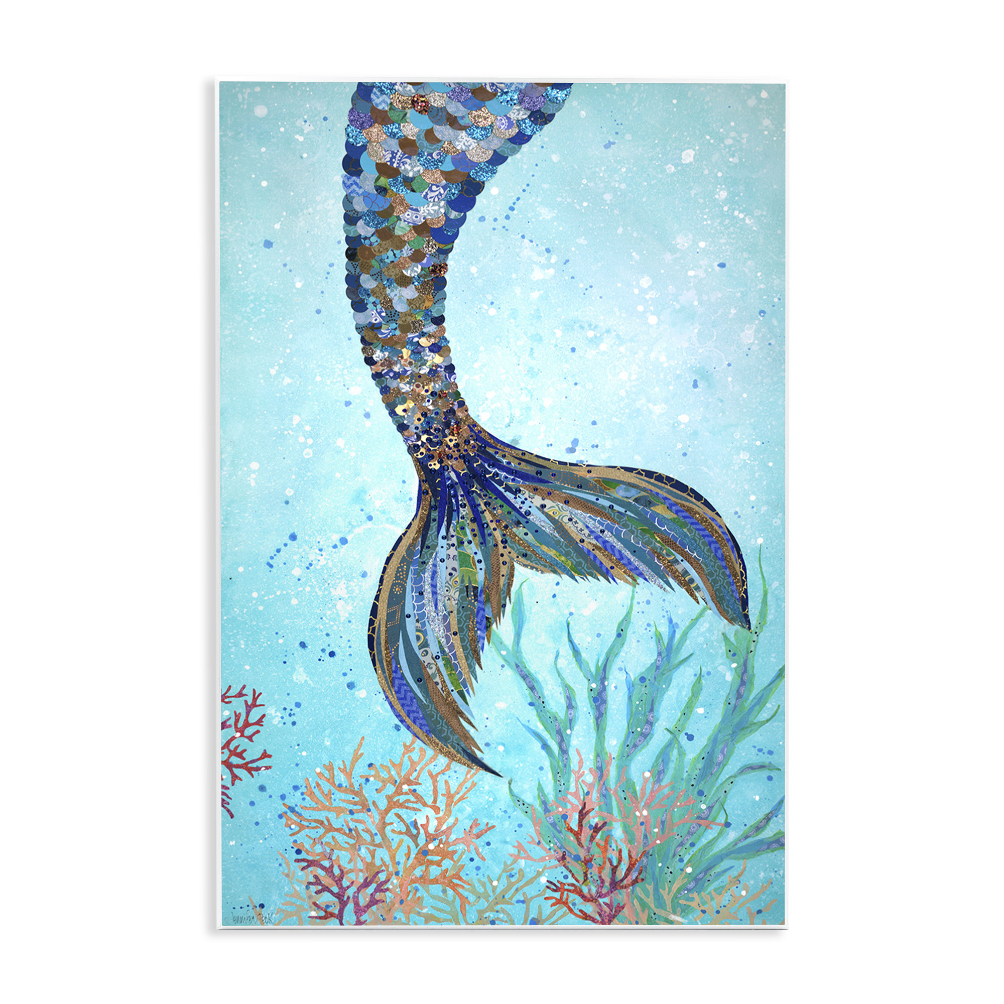 Stupell Industries Tall Tails Mermaid Wall Plaque Art by Jennifer Peck ...
