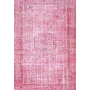 Rosalind Wheeler Floral Wool Light Pink Area Rug | Wayfair