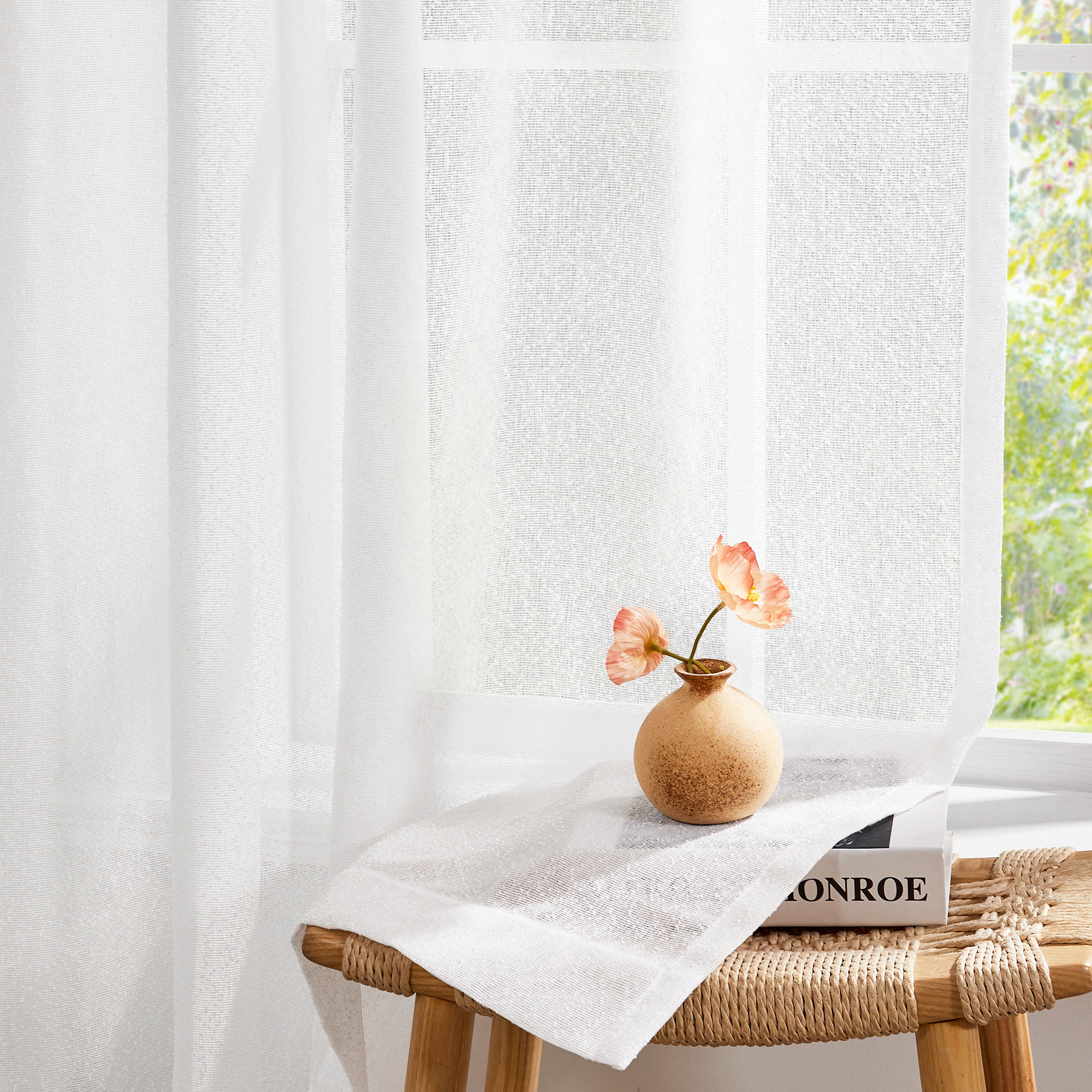 Ebern Designs Light & Airy Privacy Semi Sheer Grommet Curtains (Set Of ...