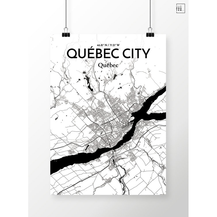 OurPoster.com Quebec City City Map On Paper Print - Wayfair Canada