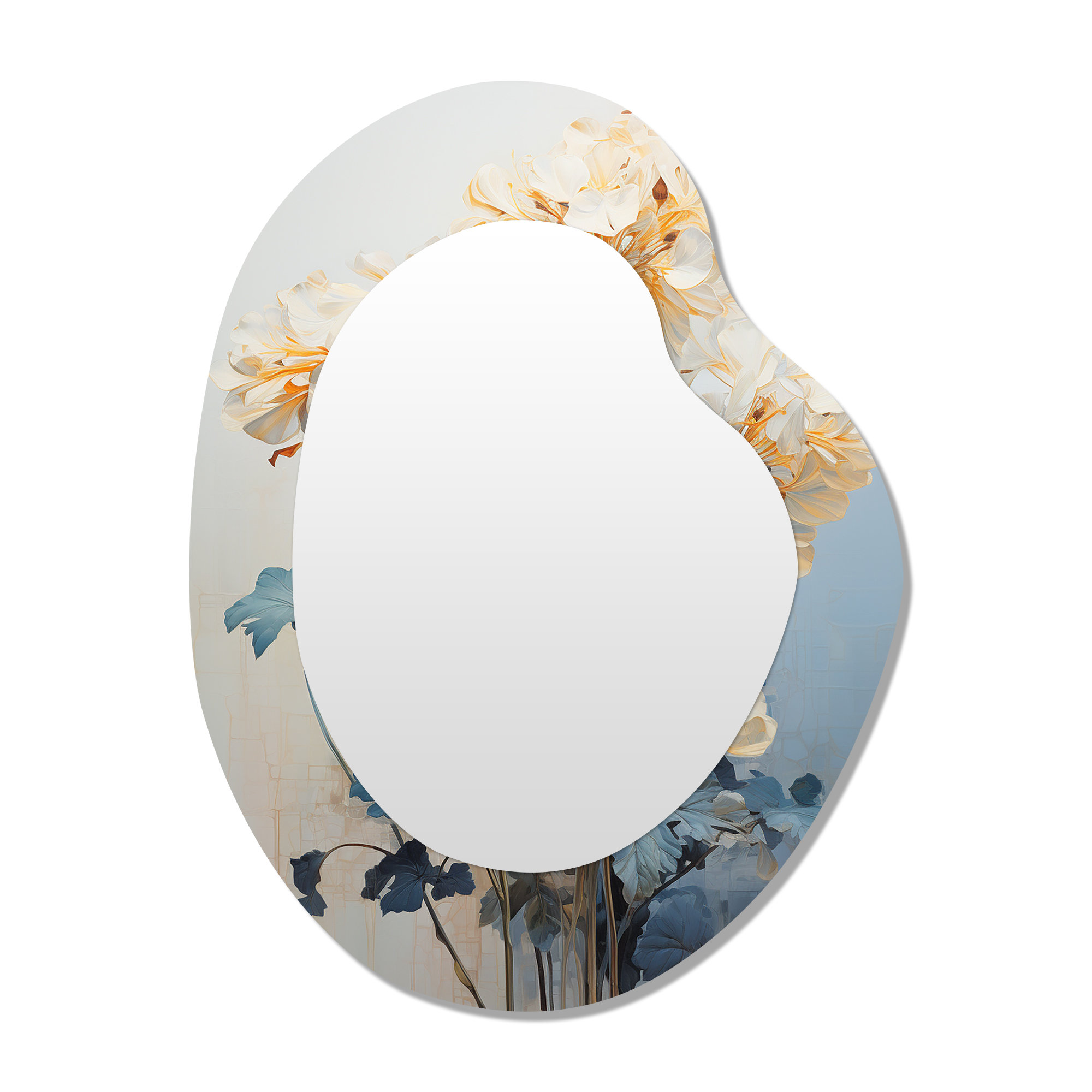 East Urban Home Volney Minimalism White And Blue Geraniums Flowers II ...