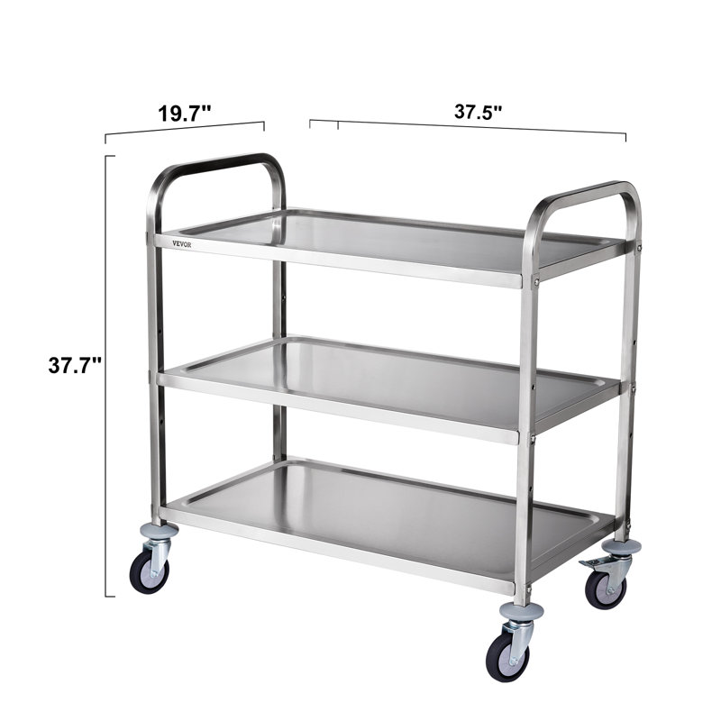 VEVOR Rolling Kitchen Cart with Steel Top | Wayfair