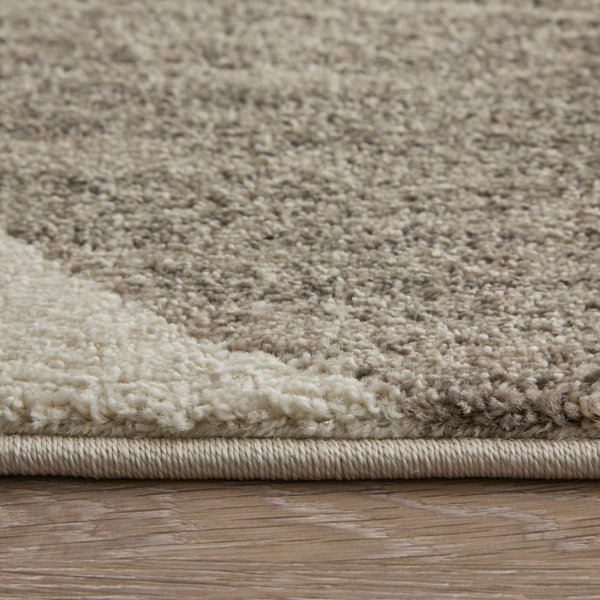 17 Stories Roy Modern Color Block, Ivory/Brown/Blue Area Rug | Wayfair