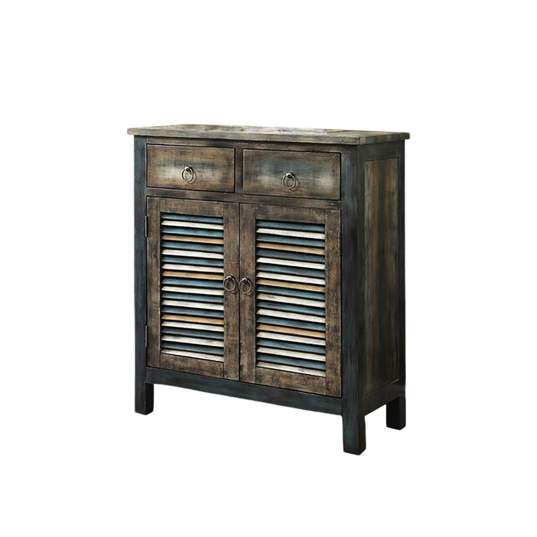 Rosalind Wheeler Vintage Console Cabinet With Antique Oak & Teal ...