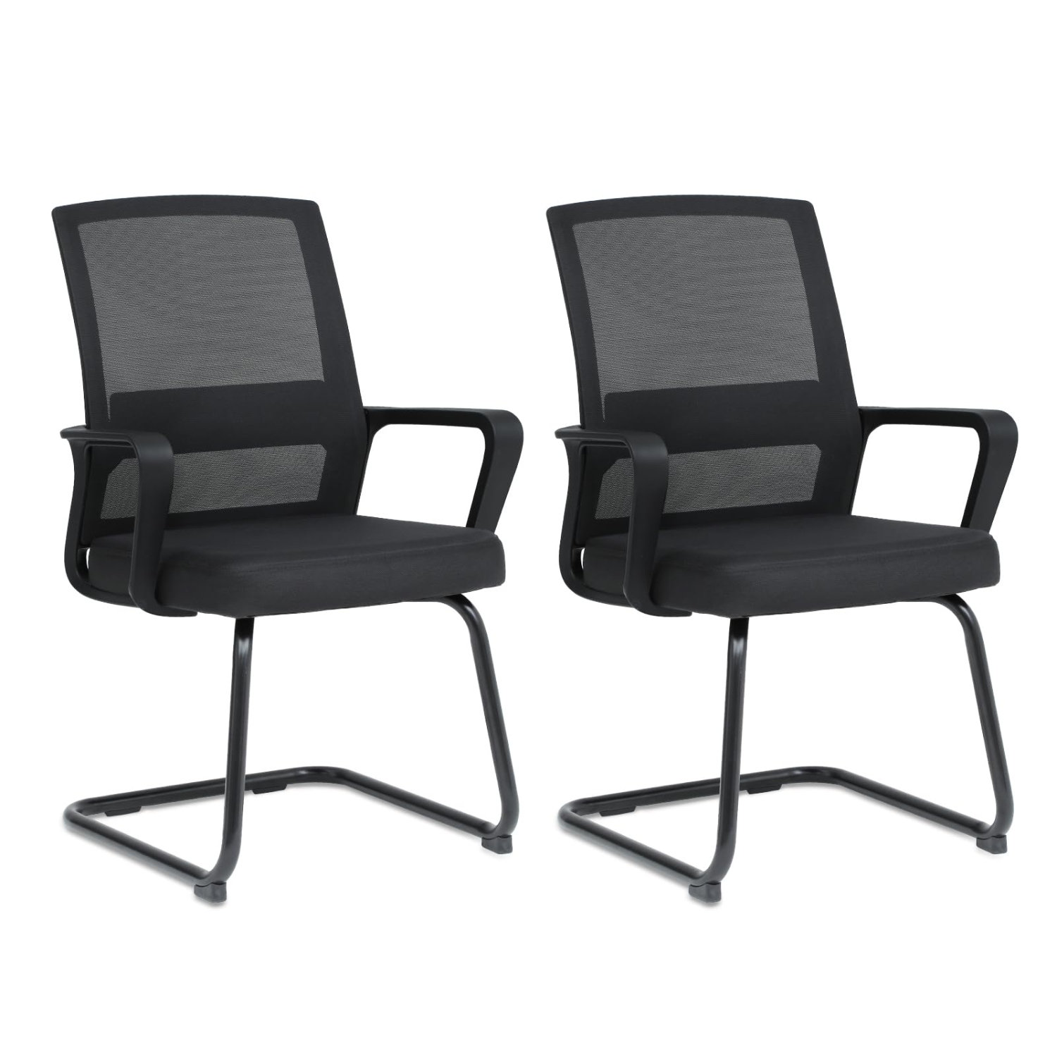 Orblue Desk Chairs No Wheels Set Of 2, Office Guest Chairs With Sled ...