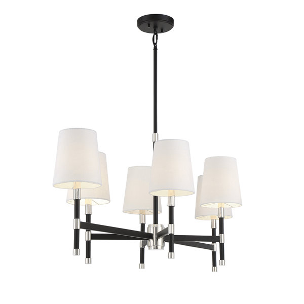 Ebern Designs Timiki 6-Light Linear Chandelier In Matte Black With Warm ...