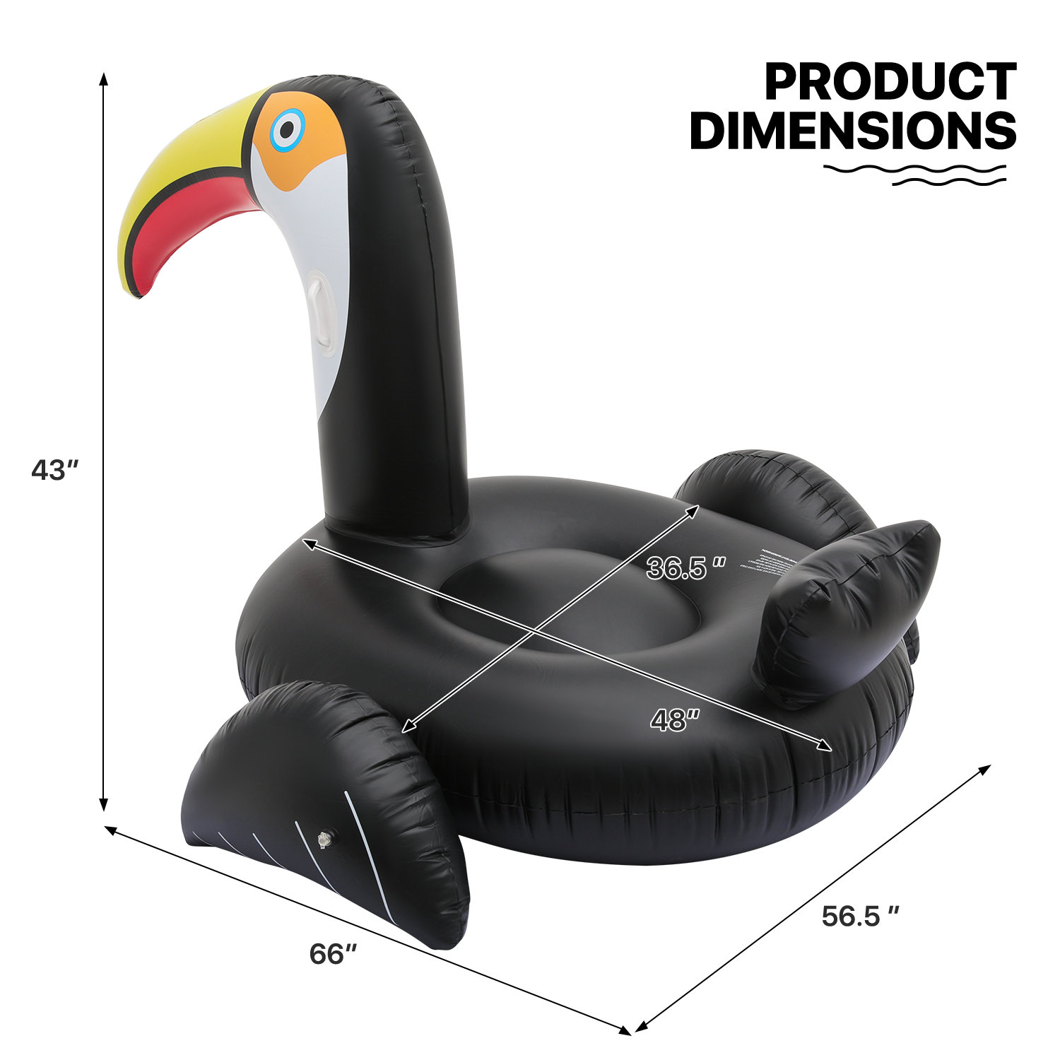 MoNiBloom Giant Toucan Inflatable Ride On Pool Float, Blow Up Pool ...