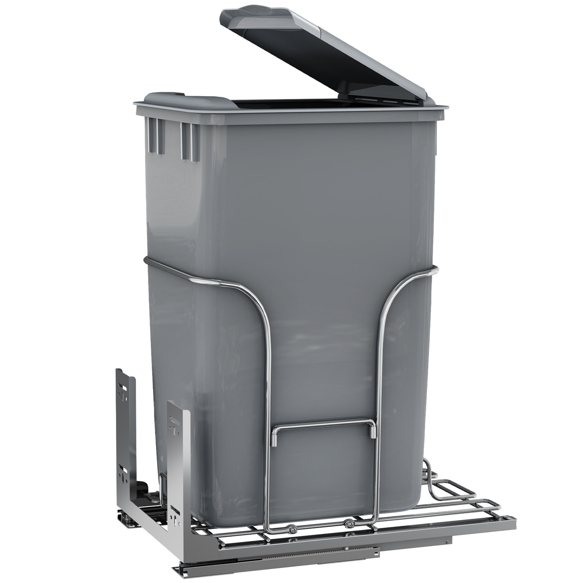 Balconera 43-QT Pull-Out Trash Can With Lid Single Bins Sliding Under ...